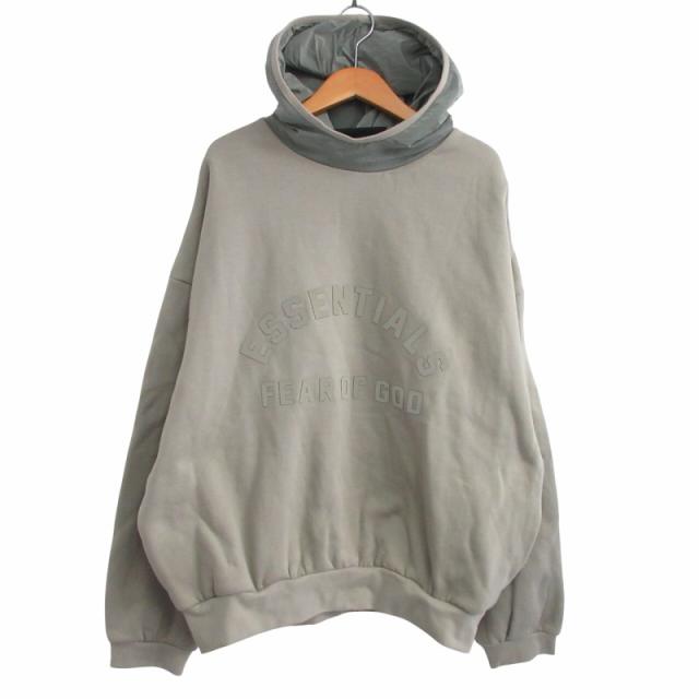 【中古】エッセンシャルズ FOG ESSENTIALS 24SS Nylon Fleece Hoodie 202SP244315F パーカー カーキ系 S ☆AA★