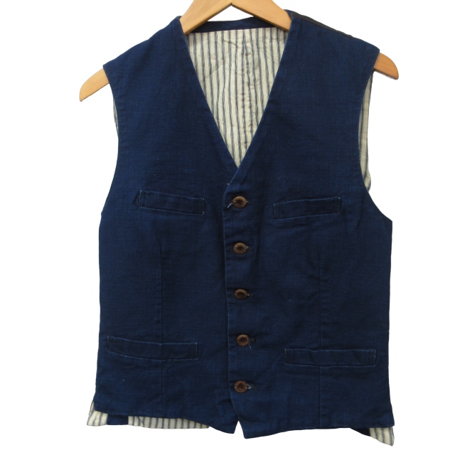 【中古】シュガーケーン SUGAR CANE×ミスターフリーダム Mister Freedom インディゴ ベスト ジレ リネン混 約S-M STK
