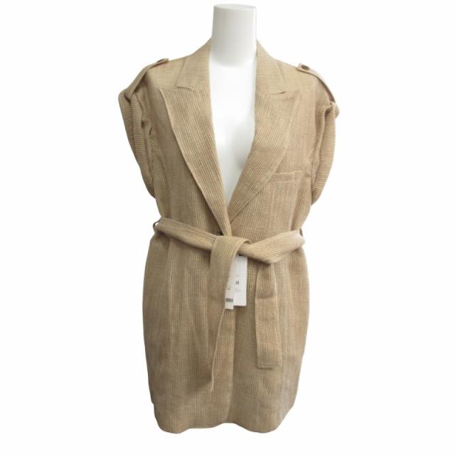 【中古】未使用品 アキラナカ AKIRA NAKA タグ付 24SS Seren roll-up sleeve JK BE AS2441-BE リネン ベージュ 2