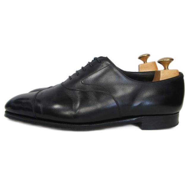 【中古】エドワードグリーン 英国製 チェルシー オックスフォードシューズ ラストF202 革靴 黒 7.5E IBO80