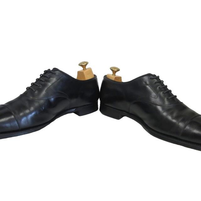 【中古】エドワードグリーン 英国製 チェルシー オックスフォードシューズ ラストF202 革靴 黒 7.5E IBO80