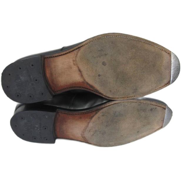 【中古】エドワードグリーン 英国製 チェルシー オックスフォードシューズ ラストF202 革靴 黒 7.5E IBO80