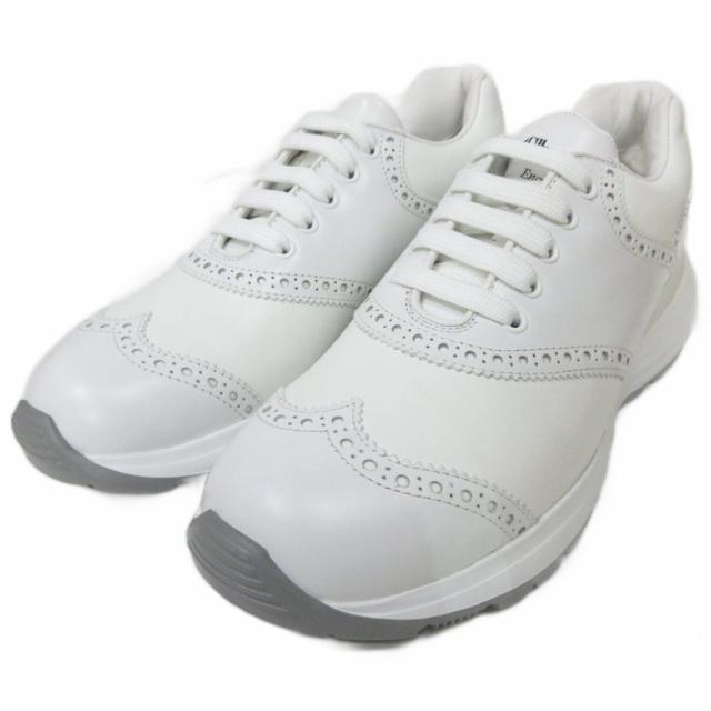 【中古】未使用品 チャーチ church's 希少 CH873 GOLF メダリオン カーフレザー ドレス スニーカー ホワイト UK5