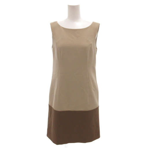 【中古】フォクシーニューヨーク FOXEY NEW YORK フレンチボックスミニ ワンピース ひざ丈 38 茶 ブラウン