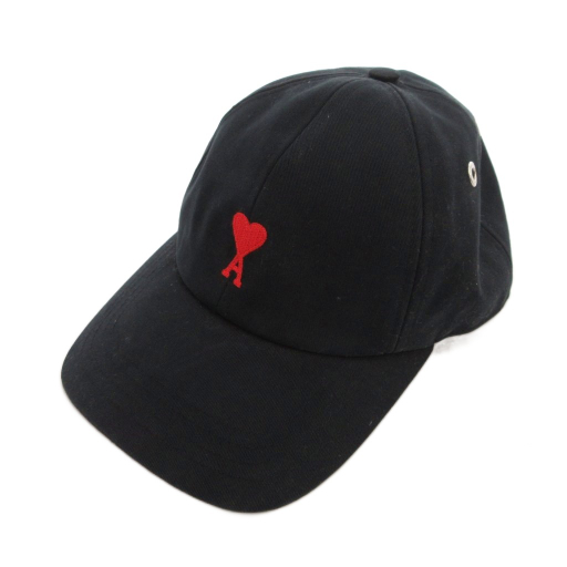 【中古】アミ アレクサンドル マテュッシ ami alexandre mattiussi キャップ 帽子 黒 ブラック BFUCP213.292