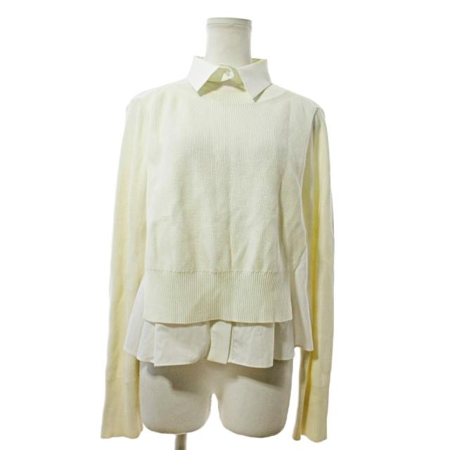 【中古】サカイ sacai 23SS Cotton Poplin x Knit Pullover コットンポプリン ニットプルオーバー ドッキングシャツ