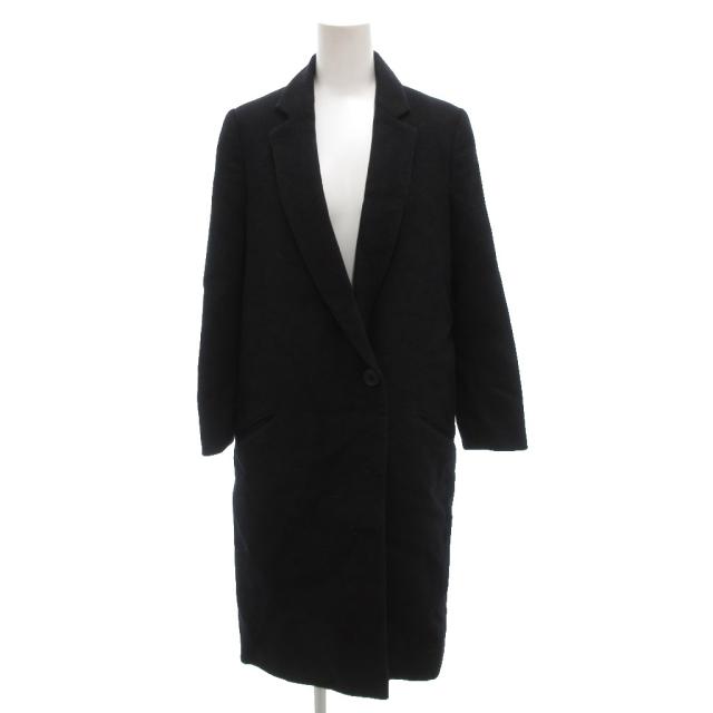 【中古】チノ CINOH 20AW チェスターコート ウール ロング 36 黒 ブラック /FF レディース