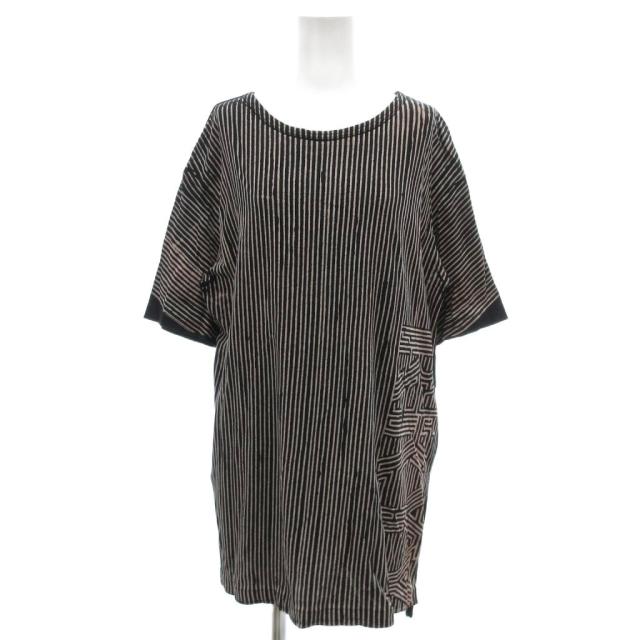 【中古】RAGNE KIKAS for ヨウジヤマモト RKYY  Tシャツ カットソー チュニック 半袖 総柄 2 黒