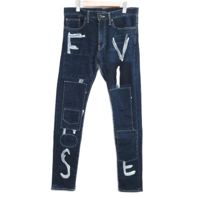 【中古】MIHARA YASUHIRO メゾンミハラヤスヒロ 17SS ペイント デニム ジーンズ 81022127 ストレート インディゴ 46