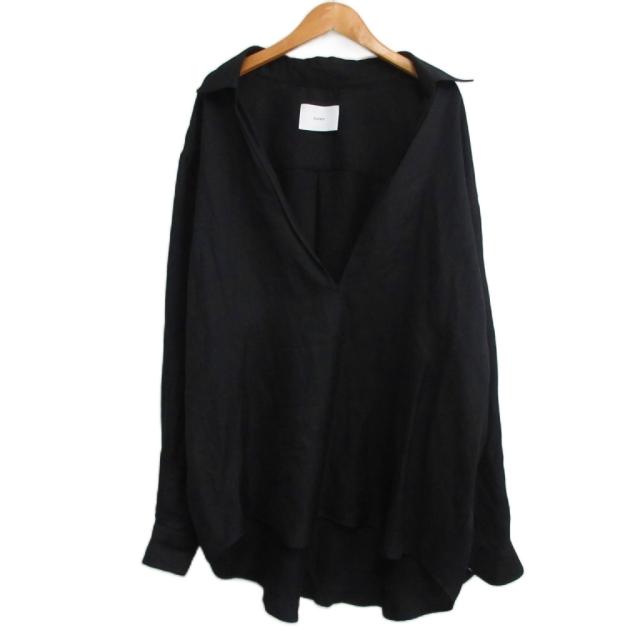 【中古】シュタイン ssstein 25SS Vis Li Twill Oversized Skipper Shirts ST.1162 スキッパーシャツ 黒 ブラック S