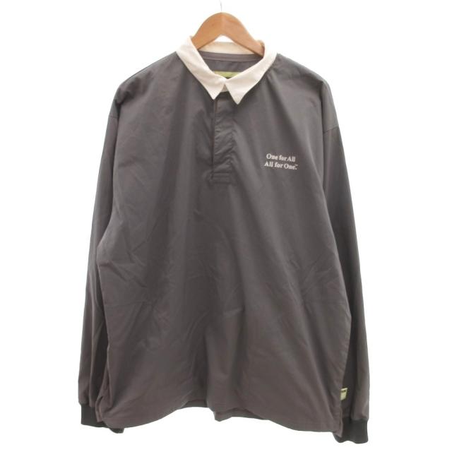 【中古】ビームス Surf & Sk8 Zine SSZ 22SS SCHOOL WARS POLO シンテレビ装 ラガーシャツ 長袖 L グレー