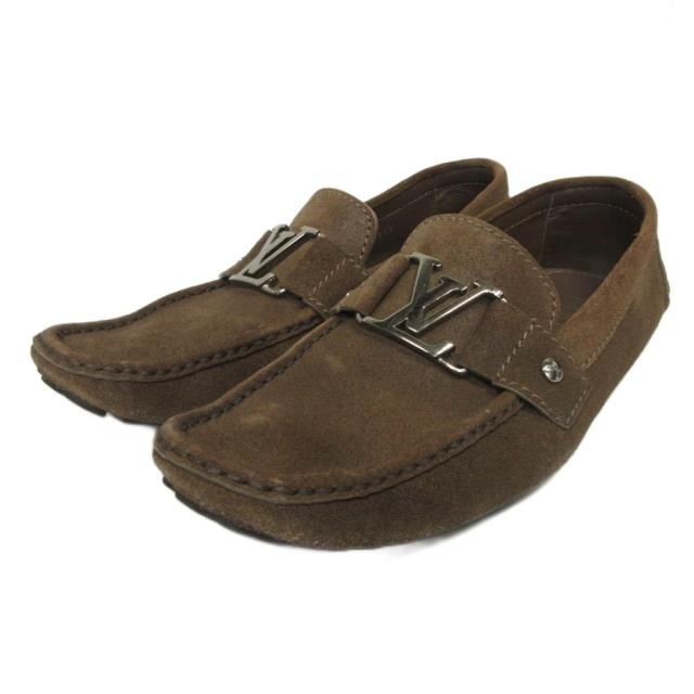 【中古】ルイヴィトン LOUIS VUITTON モンテカルロ ドライビングシューズ スエード ロゴ 6 1/2 M 約25.5cm ■MNK2