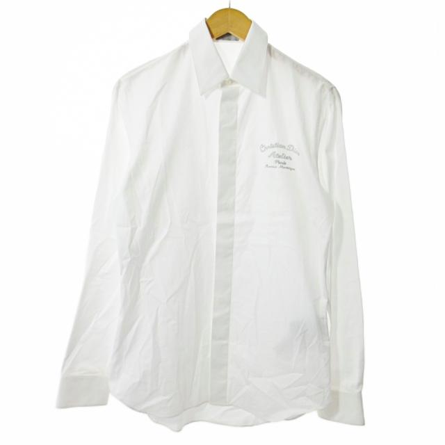 【中古】ディオールオム Dior HOMME 美品 22SS アトリエ刺繍 シャツ 長袖 38 白 ホワイト 1104 ■MNK2 メンズ