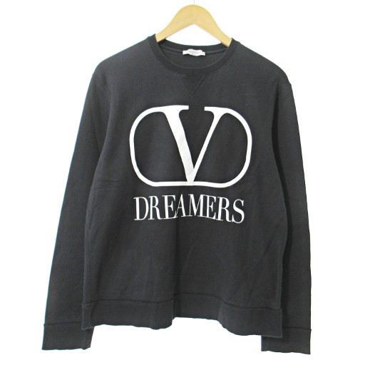 【中古】ヴァレンティノ ヴァレンチノ  VALENTINO DREAMERS ロゴ プリント トレーナー スウェット クルーネック S