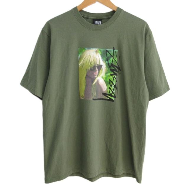 【中古】ステューシー STUSSY 美品 25SS Laura Tee Tシャツ カットソー フォトプリント ロゴ ステッカー付 M ■MNK2