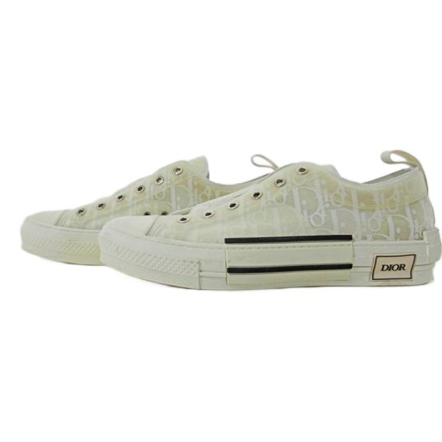 【中古】ディオール Dior B23 ロートップスニーカー オブリーク 41 25.5cm ホワイト 白 1106 ■MNK2 メンズ