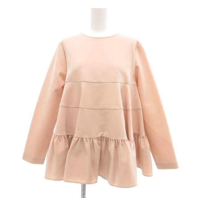 【中古】ヨリ yori 21AW ティアードギャザーブラウス チュニック 長袖 36 ピンク /UO レディース