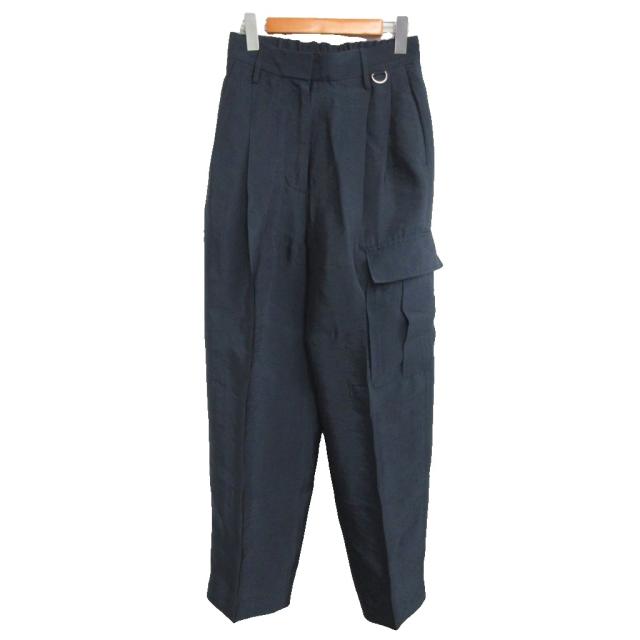 【中古】未使用品 ユナイテッドアローズ conte 極美品 25SS サテン カーゴパンツ 8514-199-0019 ネイビー 36(S)