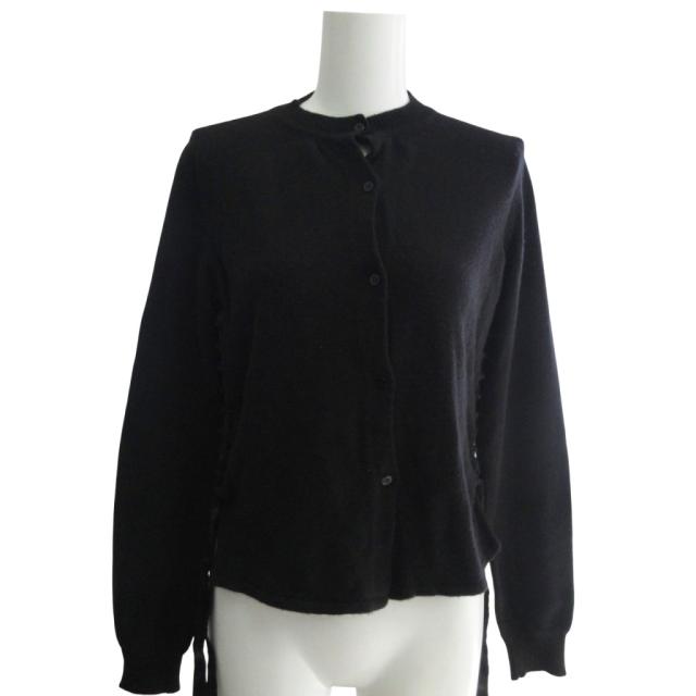 【中古】ヴァレンティノ ヴァレンチノ  VALENTINO ウールカシミヤ ニットカーディガン 黒 ブラック M IBO84