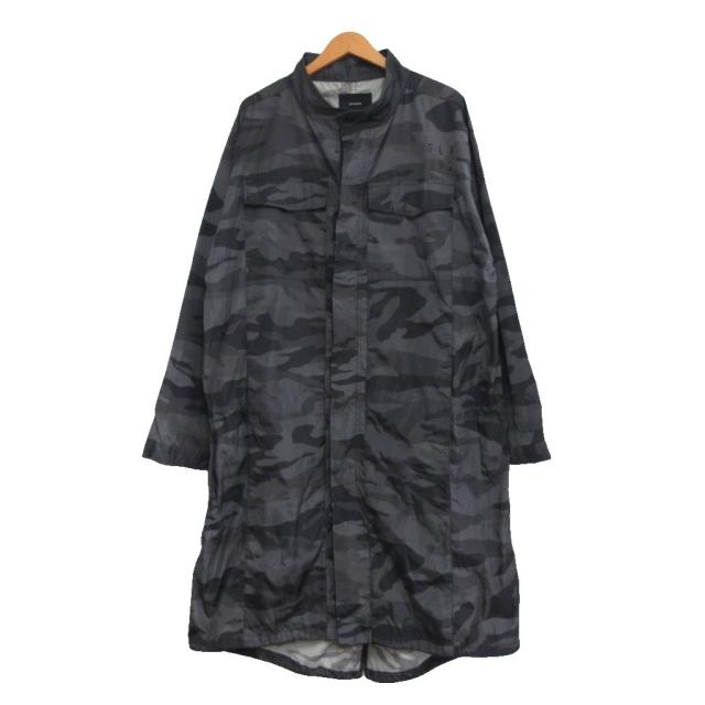 【中古】スタンプド STAMPD 美品 カモフラ柄 スタンドカラー コート 迷彩 グレー系 M IBO84 メンズ