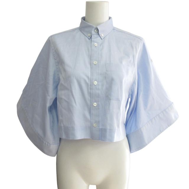 【中古】ハイク HYKE 24SS ボタンダウンベルスリーブシャツ 半袖 ショート丈  241-15208 008 青 ブルー 1(S) IBO84