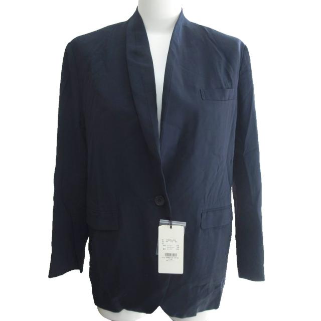 【中古】未使用品 シンゾーン Shinzone 17年 タグ付 ビッグジャケット オーバーサイズ ストレッチ 背抜き 1B 34 約XS