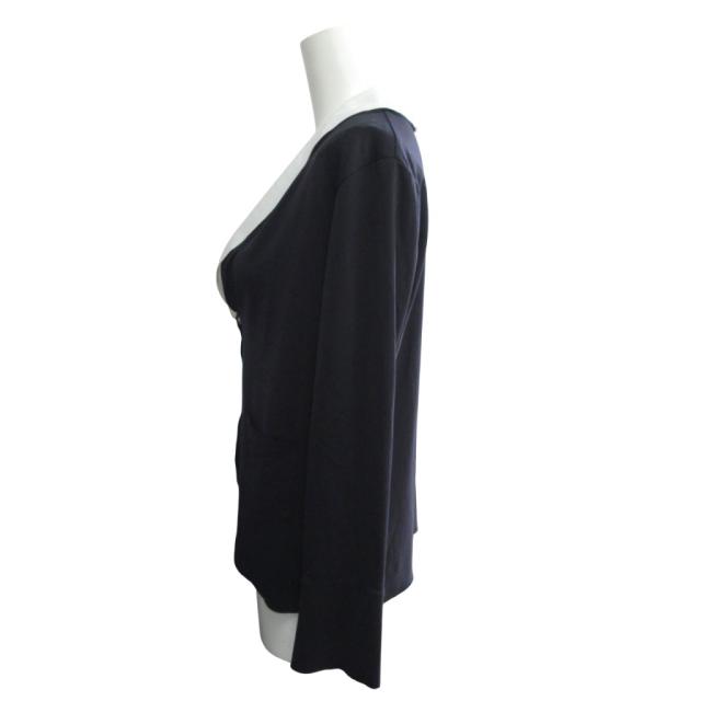 中古】シャネル 03C バイカラージャージーニットサテンジャケット ココ