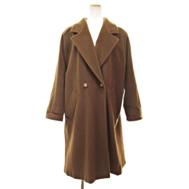 【中古】マックスマーラ MAX MARA 白タグ チェスターコート ジャケット ウール 42 茶 ブラウン 1202 ■MNK3