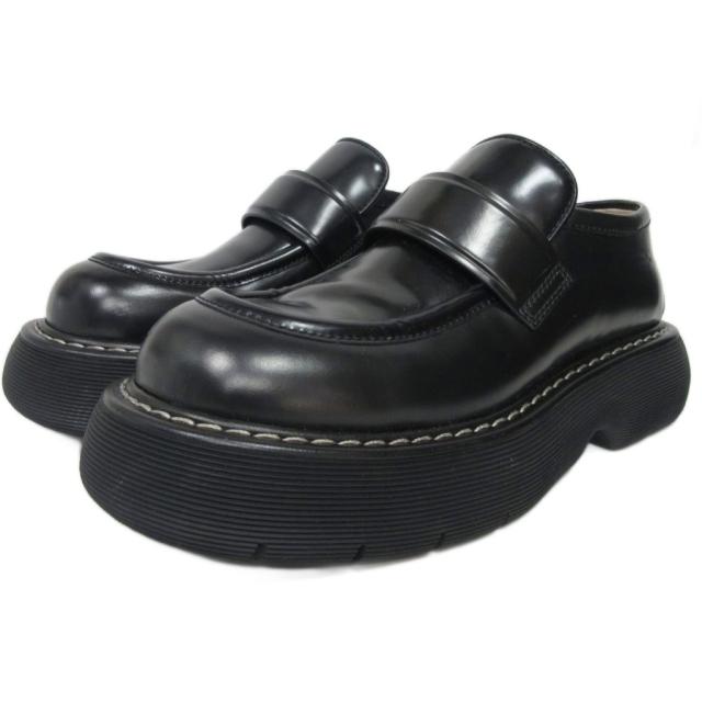 【中古】ボッテガヴェネタ SWELL LOAFERS スウェル ローファー ボリュームソール レザー 40 黒 ブラック ■MNK3