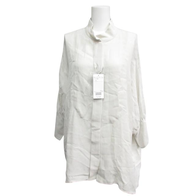 【中古】未使用品 エッフェビームス EFFE BEAMS タグ付 22SS レーヨンコットンスタンドシャツ 長袖 38 ベージュ IBO86