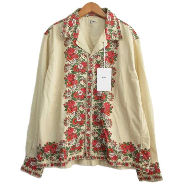 【中古】未使用品 BODE ボーディー タグ付 限定モデル 23AW Winter Bouquet フランネルシャツ 花柄 ハンドメイド M