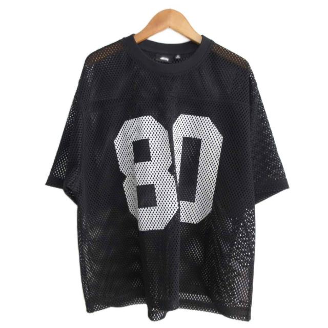 【中古】ステューシー 美品 24SS STUSSY Team Jersey 80 Mesh 1140340 メッシュ Tシャツ M 黒 ブラック メンズ
