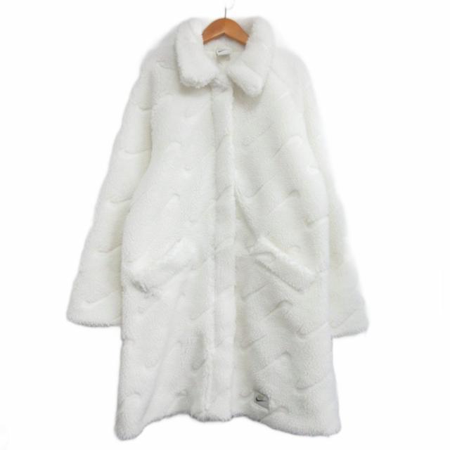 【中古】ナイキ NIKE ICON CLASH SHRPA JACKET DD5089-133 ボア コート ジャケット スウッシュ模様 白 ホワイト XL