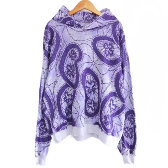 【中古】ニードルス 美品 CLASSIC HOODY PAPILLON PILE クラシック フーディ パーカー パイル パピヨン 刺繍 総柄 M