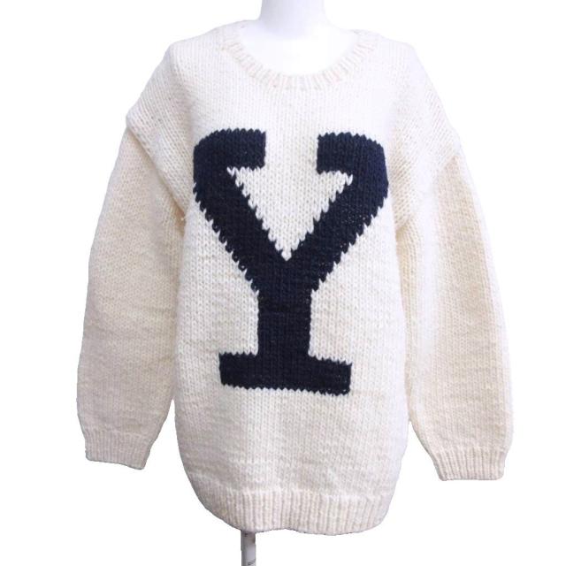 【中古】THE BOOKSTORE × ビームスボーイ BEAMS BOY ハンドロゴセーター ニット イェール大学 カレッジ ロゴ