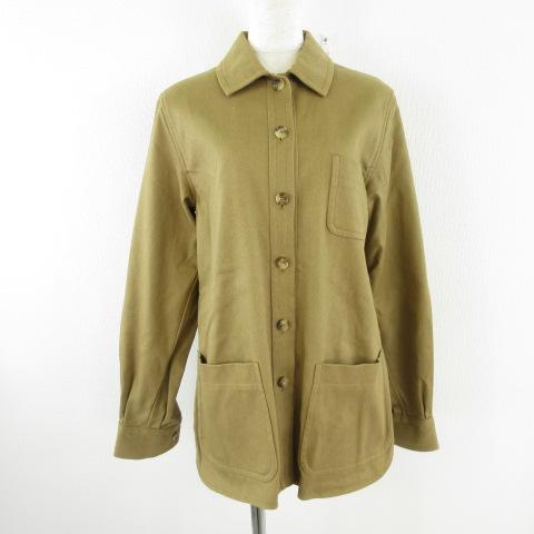 【中古】サルヴァトーレフェラガモ Salvatore Ferragamo ジャケット ステンカラー 長袖 茶 キャメル 38 レディース