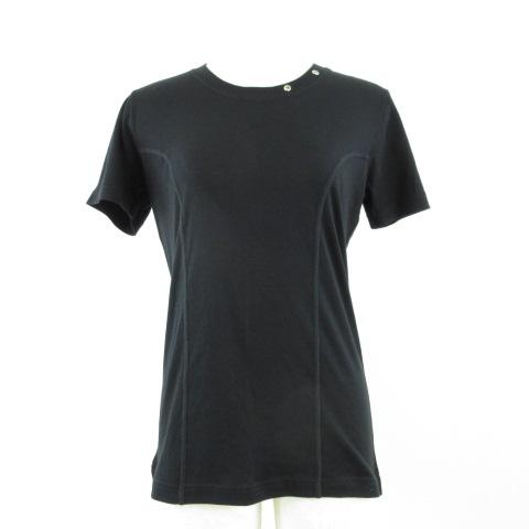 【中古】ルイヴィトン LOUIS VUITTON カットソー 半袖 丸首 黒 L *A265 レディース