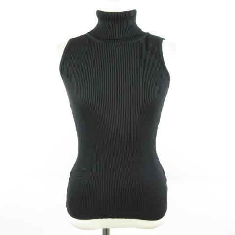 【中古】ザジ ZAZIE サマーニット ノースリーブ タートルネック リブ 黒 38 *T537 レディースの通販はau PAY マーケット - ブランド古着のベクトル | au PAY ...