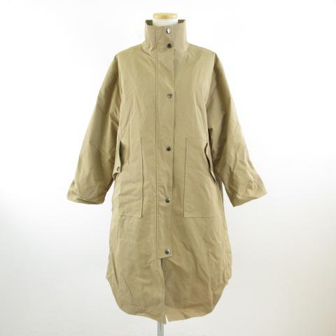 【中古】未使用品 レムクローゼット rem closet ミリタリーコート ロング 長袖 中綿 ベージュ S *T804 レディース