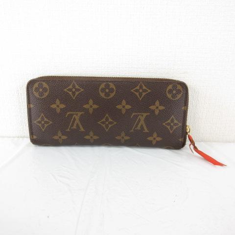【中古】ルイヴィトン LOUIS VUITTON 長財布 ウォレット ラウンドファスナー モノグラム MI4164 茶 メンズ レディース