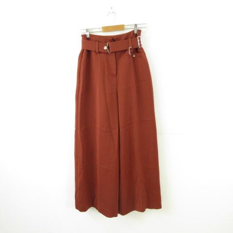 【中古】jean genie & hungry freaks, daddy ワイドパンツ ロング 茶 バーガンディ 2 *A124 レディース
