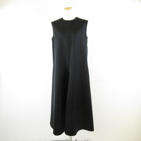 【中古】Apaiser lame ノースリーブワンピース ドレス ロング 黒 40 *A280 レディース