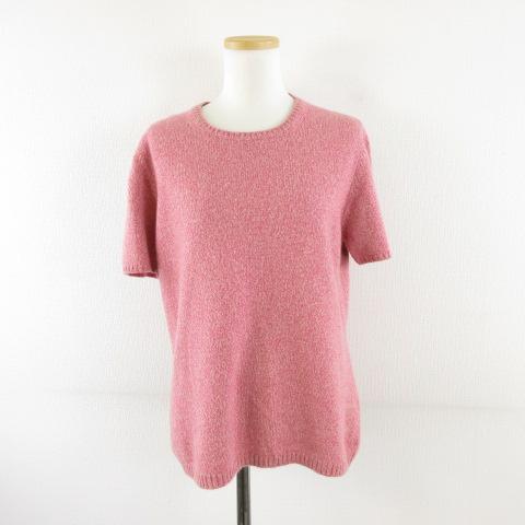 【中古】マーロ malo カシミヤニット セーター 半袖 ピンク 48 *A831 レディース