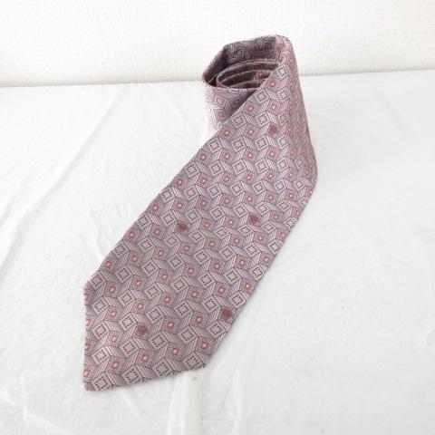 【中古】未使用品 ヴェルサーチ ヴェルサーチェ VERSACE シルクネクタイ グレカ柄 メドューサ ピンク *A970 ☆AA★ メンズ