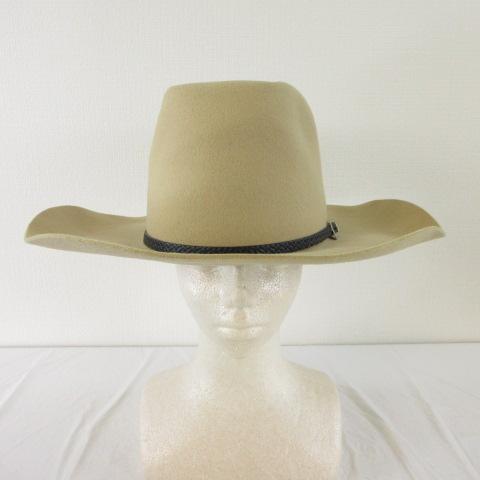 【中古】未使用品 smithbilt hats カウボーイハット ウエスタン 帽子 ベージュ 7 1/8 *T424 メンズ