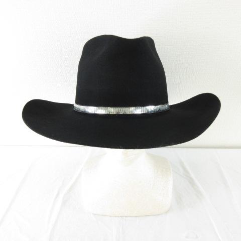 【中古】WESTERN EXPRESS inc カウボーイ ウエスタンハット 帽子 黒 7 5/8 *A269 メンズ