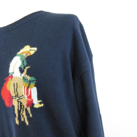 中古】未使用品 エミジェネリ Emi giannelli ニット セーター 長袖 紺