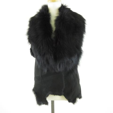 【中古】フレイアイディー FRAY I.D ファーベスト ジレ 黒 F *T76 レディース