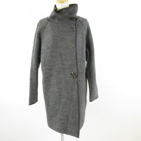【中古】エリオポール heliopole スタンドカラーコート 長袖 ハーフ丈 グレー 36 *T116 レディース