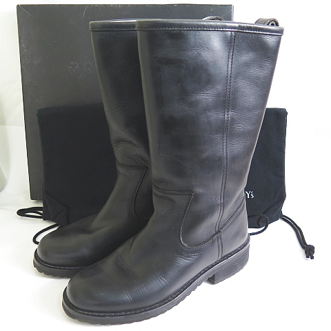 【中古】ワイズ Y's レザー ミドルブーツ SS ブラック 2sa6675
